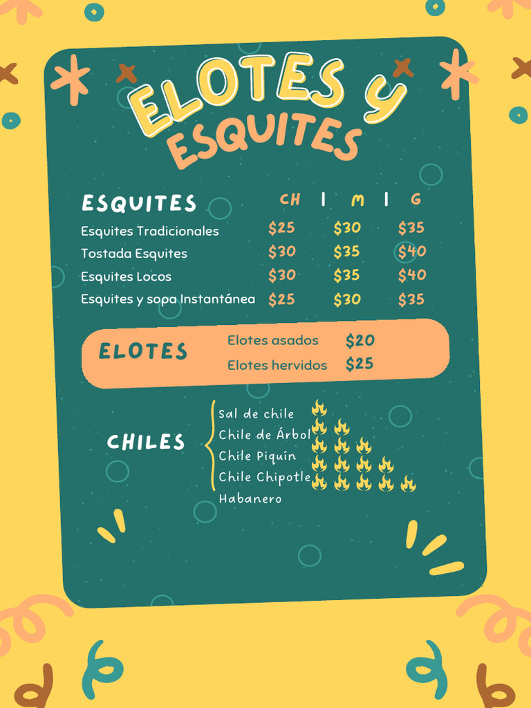 Menu Elotes Esquites Infantil Amarillo Verde - 20251023 - 205950 - 0000 ...