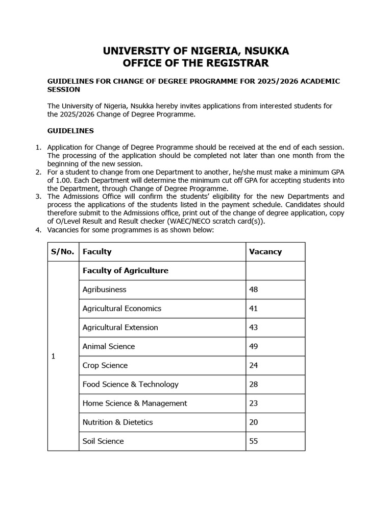 2025-2026 Change of Degree Form | PDF
