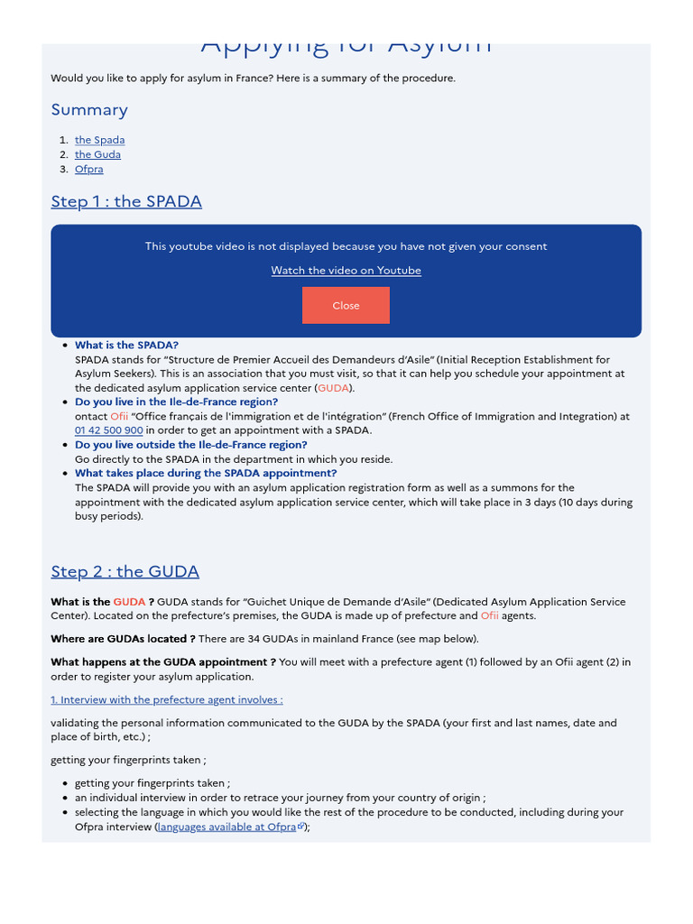 Asylum Application Process in France | PDF | Right Of Asylum | Asylum ...
