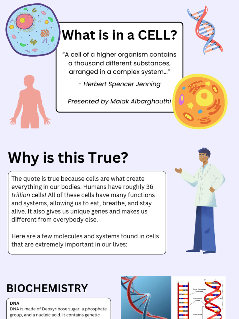 “a Cell of a Higher Organism Contains a Thousand Different Substances ...