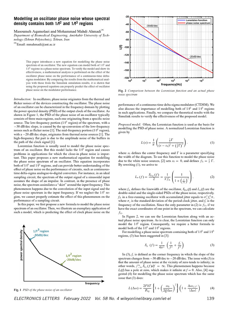 Phase Noise Modeling for Oscillators | PDF | Spectral Density | Signal ...