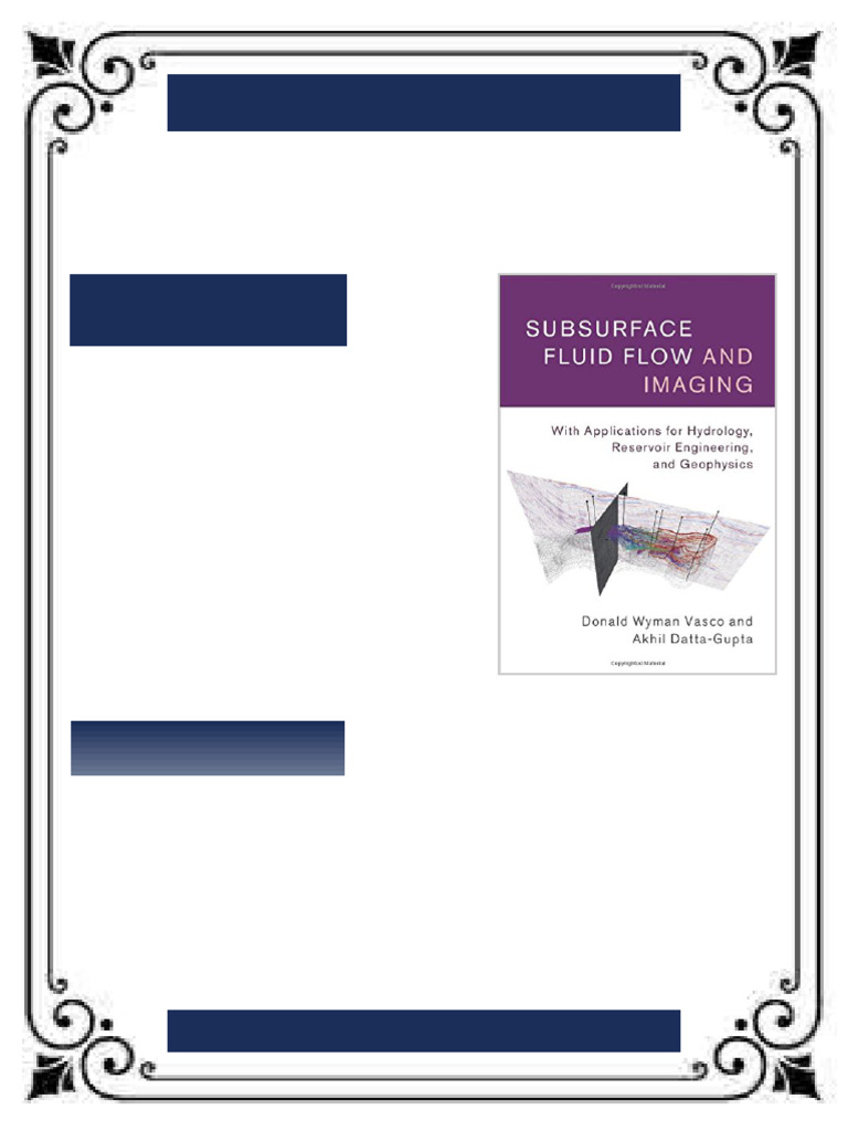 Subsurface Fluid Flow and Imaging With Applications for Hydrology Reservoir Engineering and ...