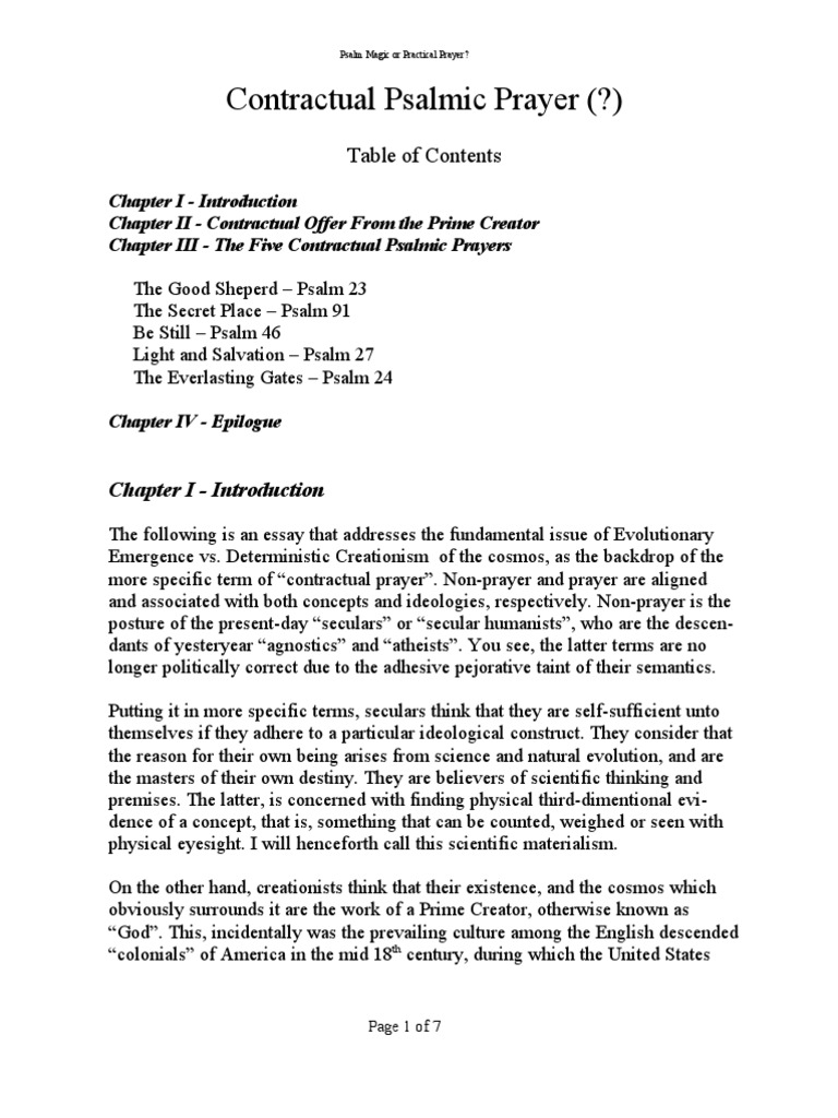 Psalm Magic or Practical Prayer | PDF | Religion And Belief | Bible