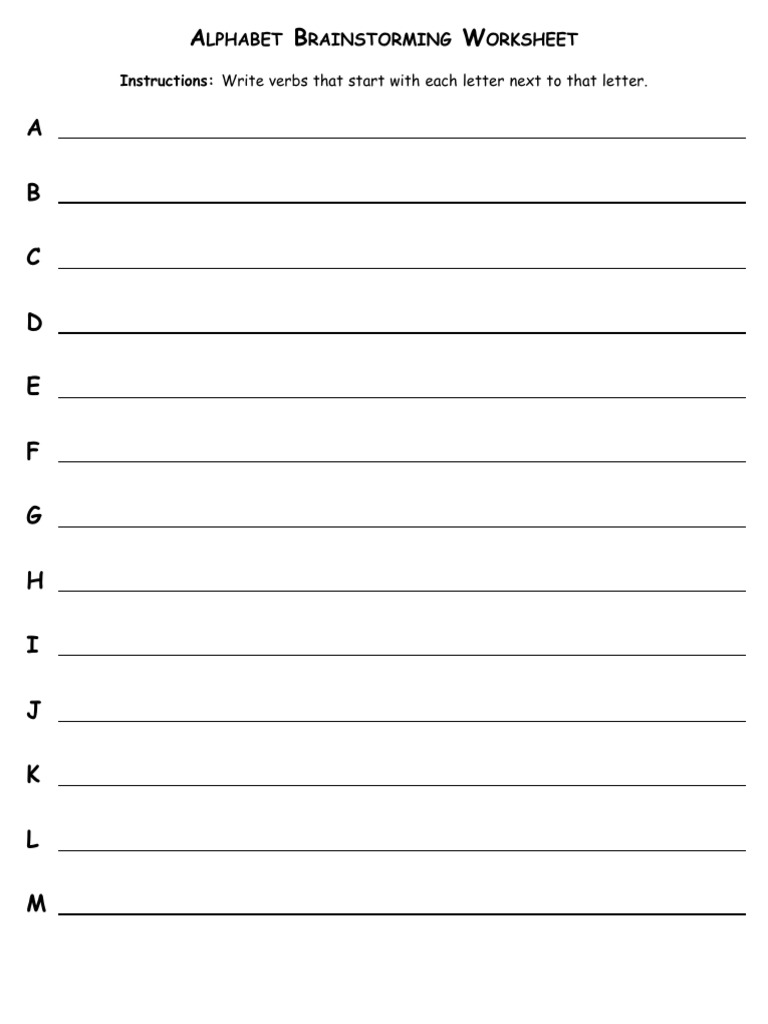 Alphabets Words Brainstorm | PDF