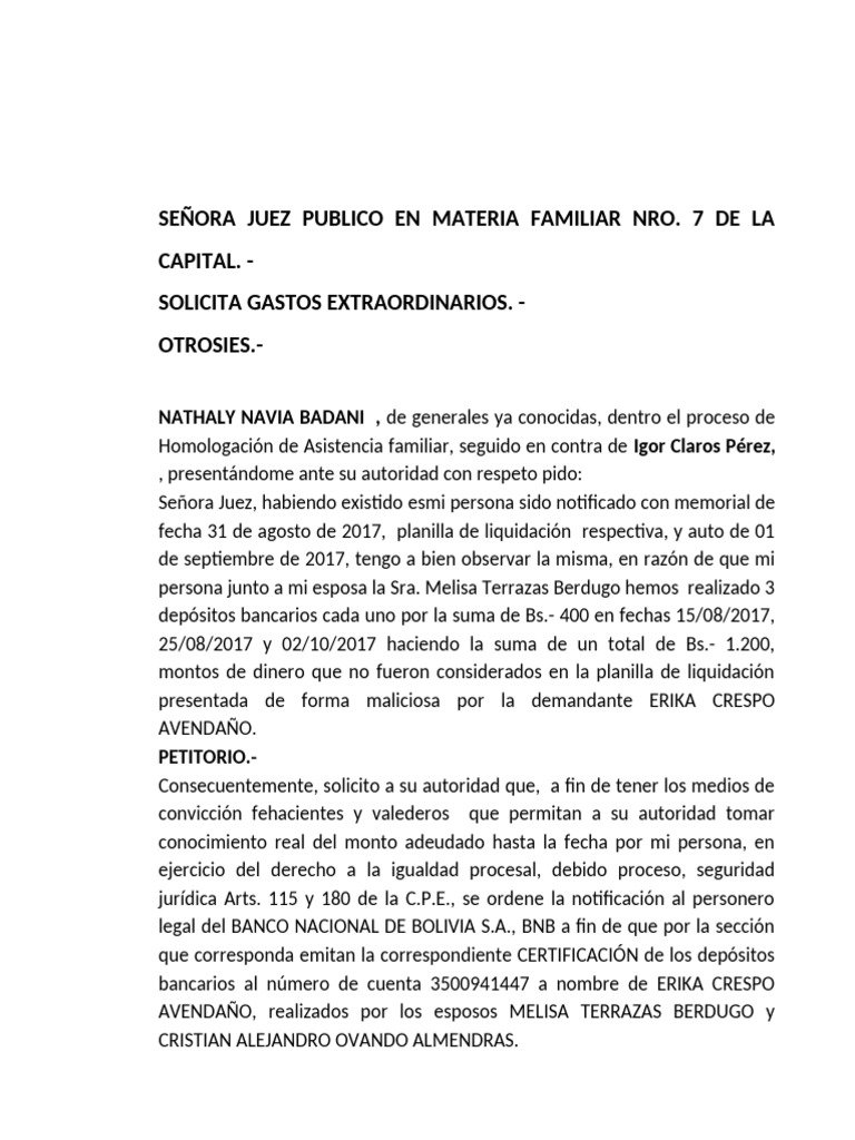 Reajuste de Asistencia Familiar Alejandro Ovando | PDF