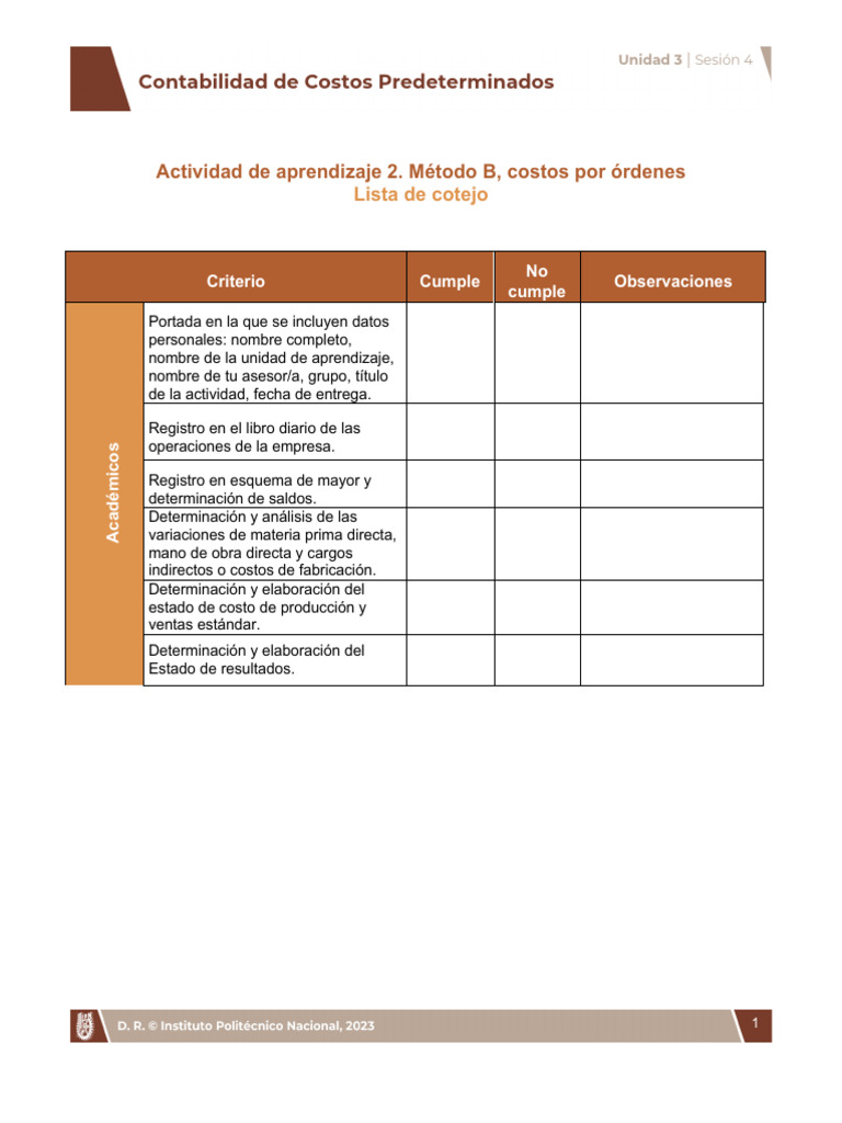 u3s4 Lista de Cotejo Caso Practico | PDF