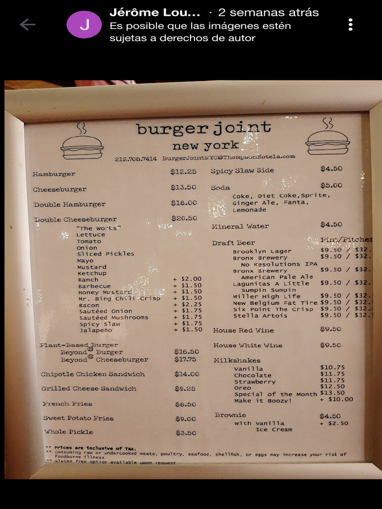 Burger Joint Menú - Buscar Con Google | PDF