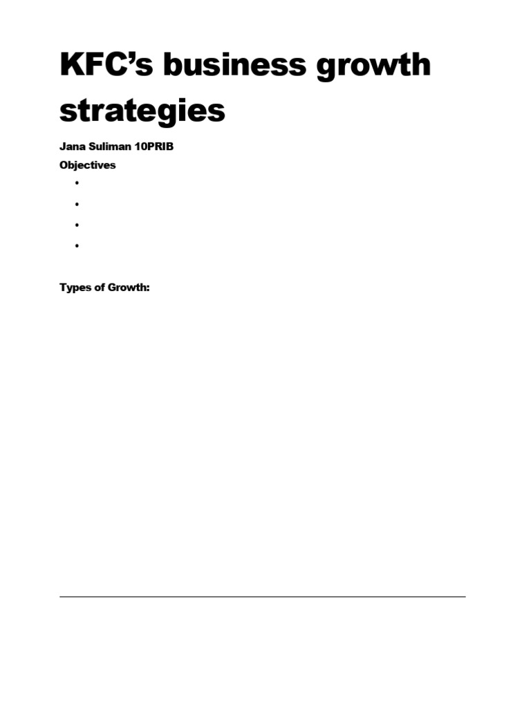 KFC Growth Strategies Analysis | PDF | Economies Of Scale | Fast Food