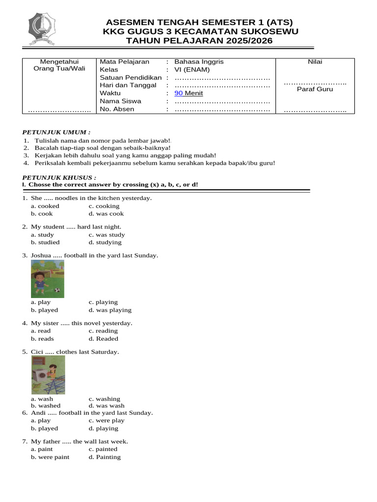 ATS Kelas VI - Bhs Inggris | PDF
