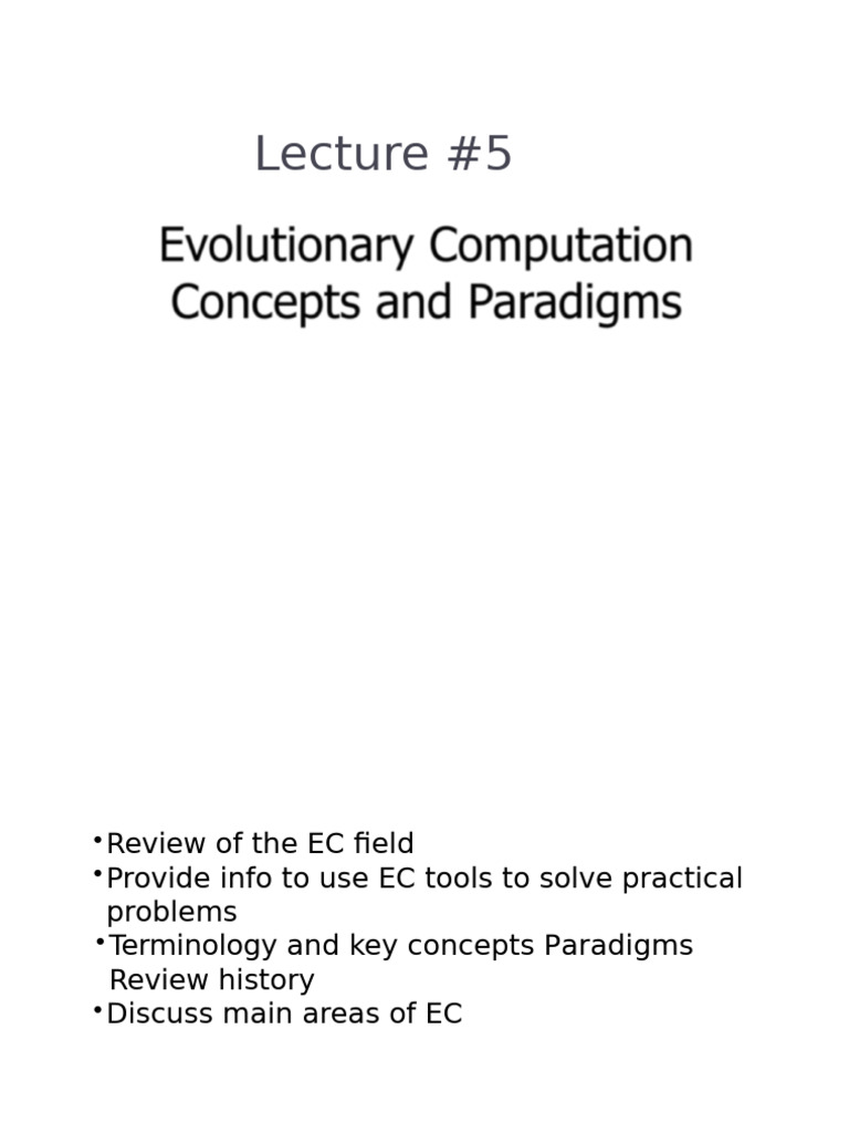 Lecture 5 | PDF | Genetic Algorithm | Mathematical Optimization