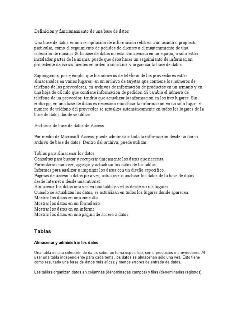 Tutorial Access | PDF | SQL | Tabla (base de datos)
