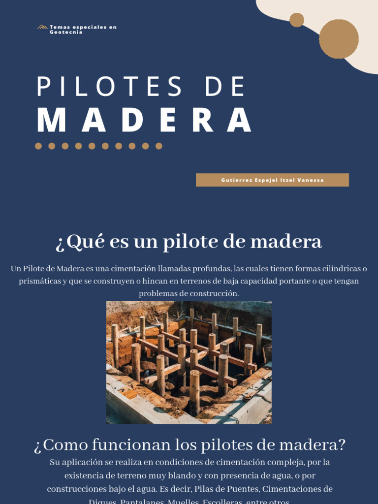 Pilotes de Madera, Tubulares y de Concreto | PDF | Fundación ...