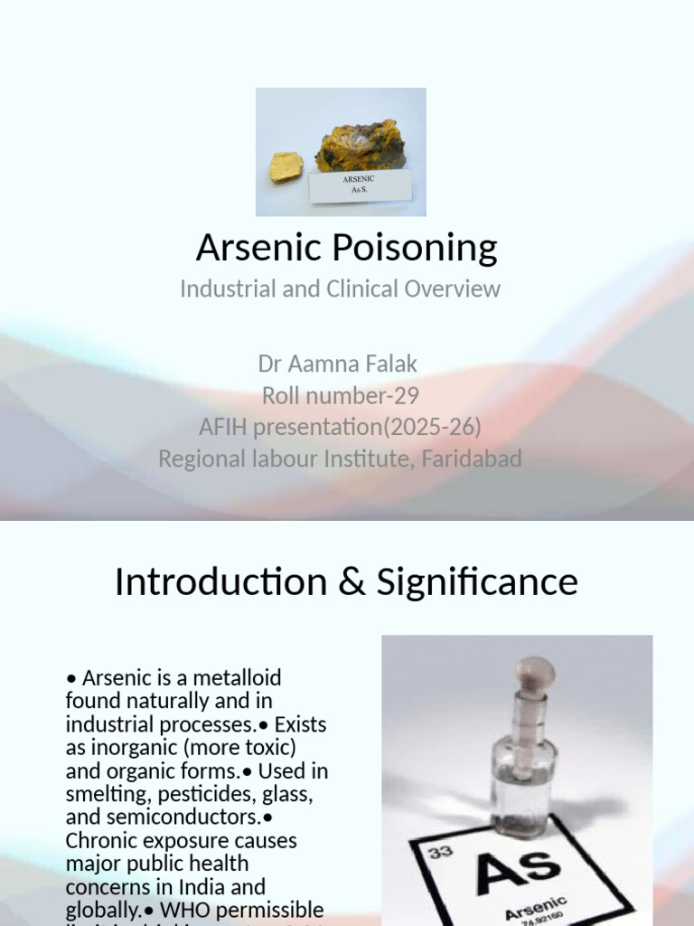 Arsenic Poisoning: Causes, Effects, and Management | PDF | Arsenic ...