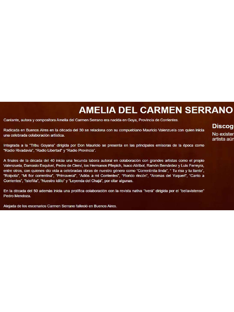 Bio Amelia Del Carmen Serrano | PDF