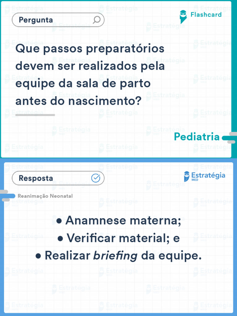 Flashcard - Reanimacao Neonatal | PDF