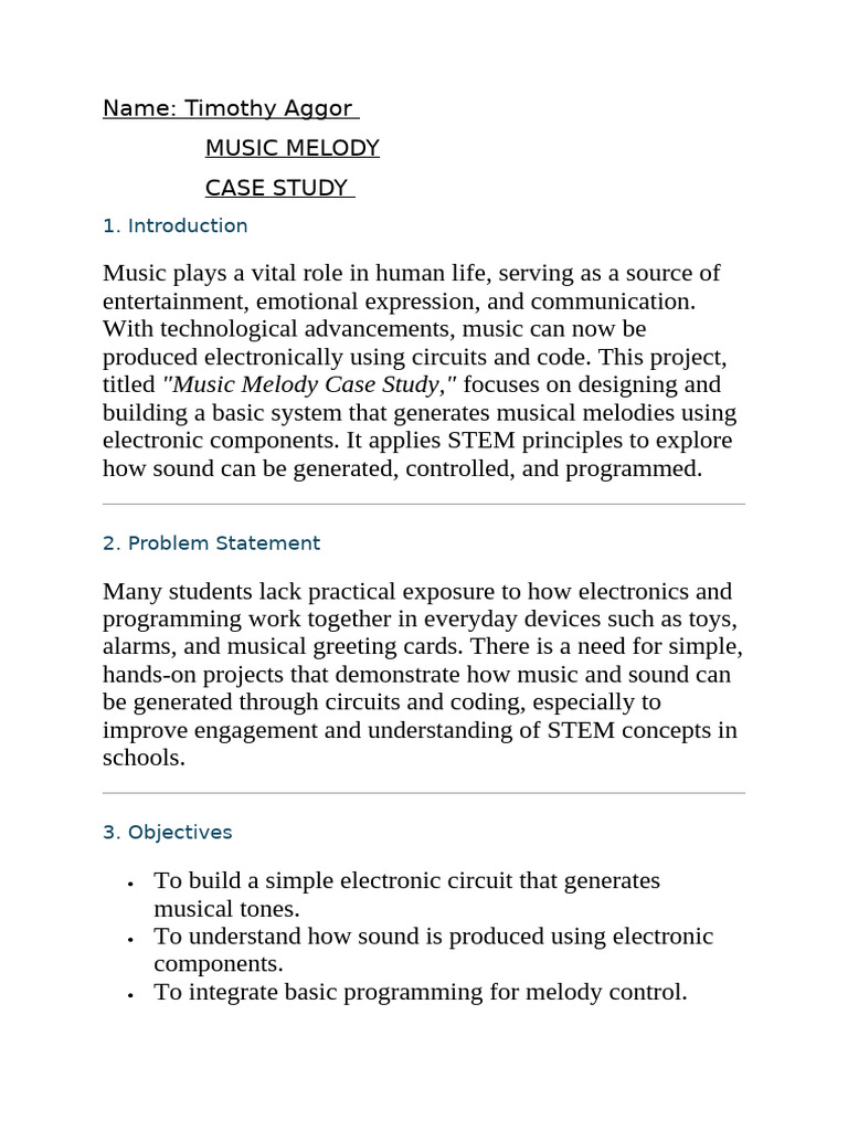 music melody | PDF | Arduino | Creativity