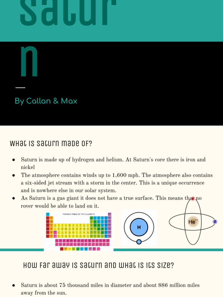 Saturn by Max and Callan 6-6 | PDF