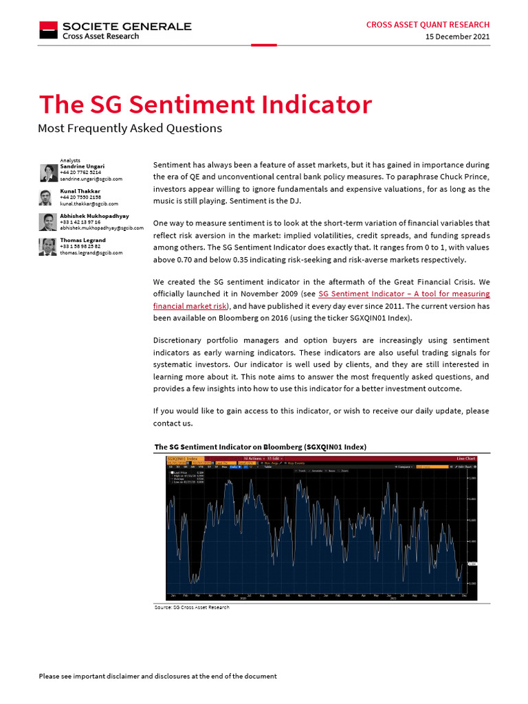 Understanding the SG Sentiment Indicator | PDF | Option (Finance ...