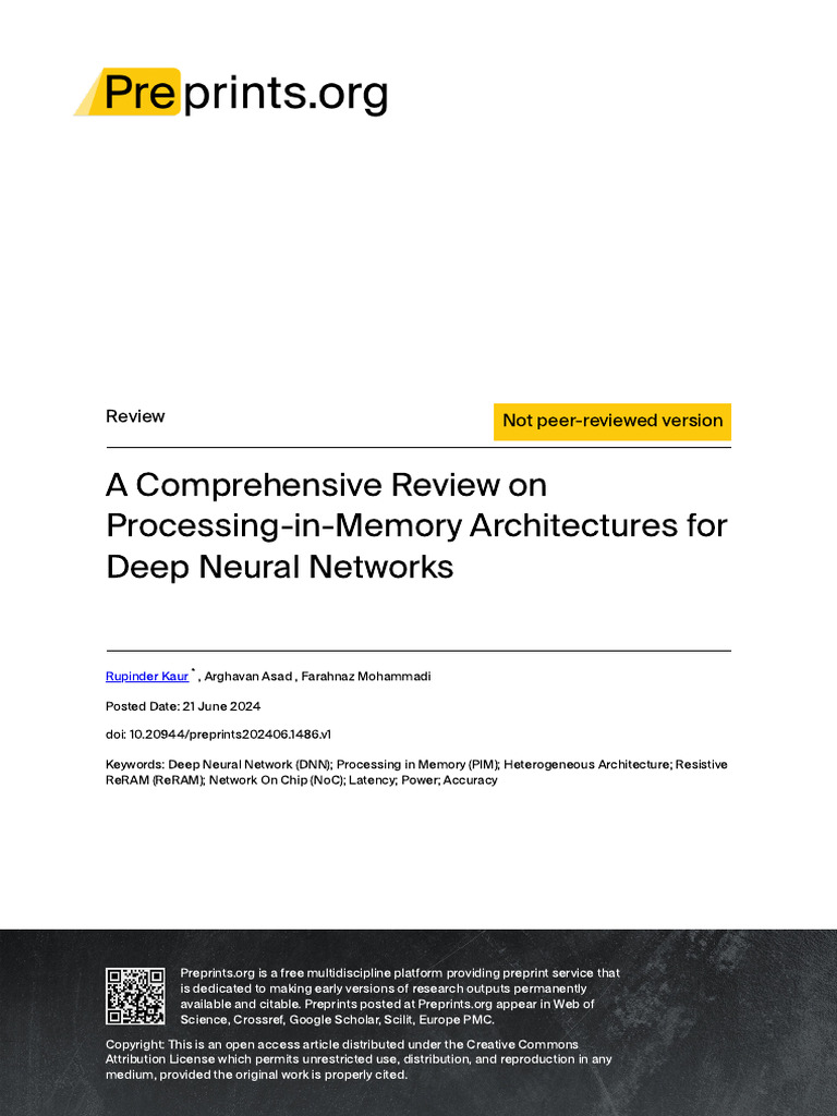 A Comprehensive Review On Processing-In-Memory Arc | PDF | Random Access Memory | Central ...