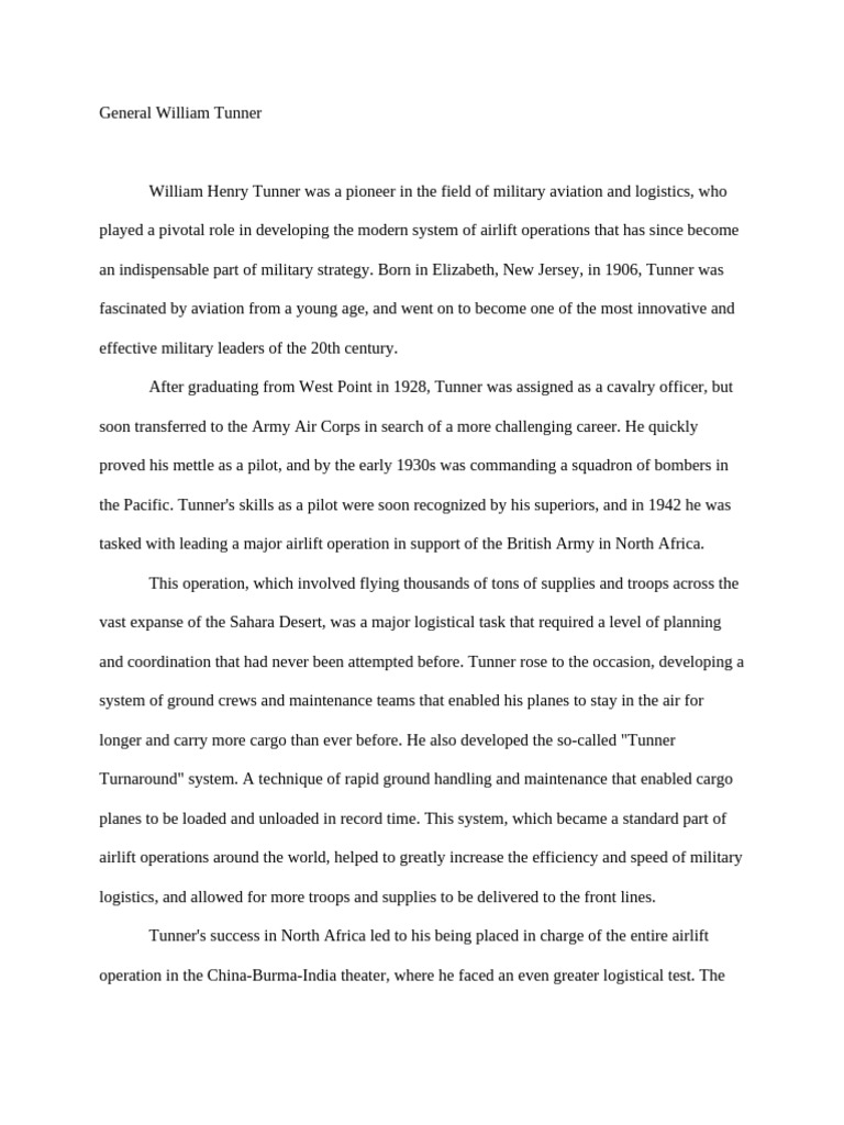 General William Tunner: Airlift Pioneer | PDF | Military | Aviation