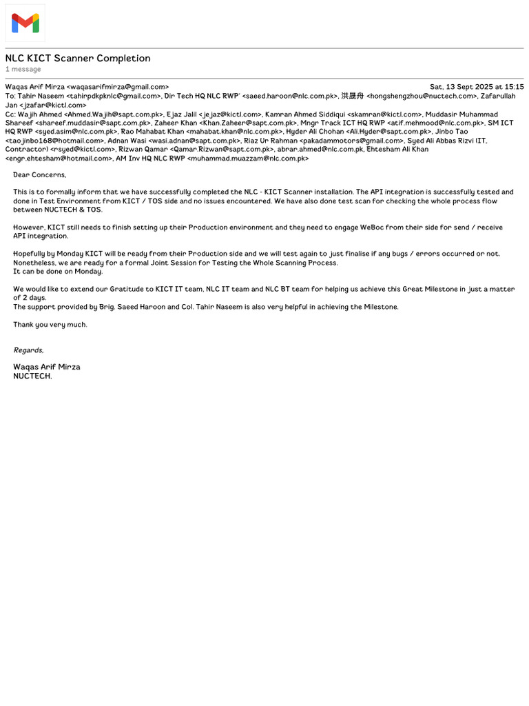 NLC - KICT Scanner Completion | PDF