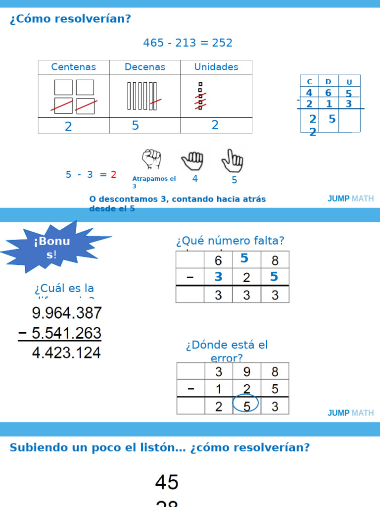 Resta Con y Sin Reagrupación | PDF