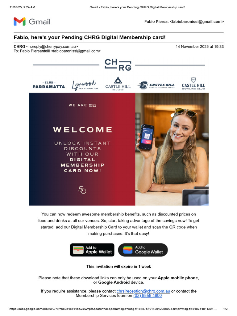 Pending CHRG Digital Membership Card | PDF