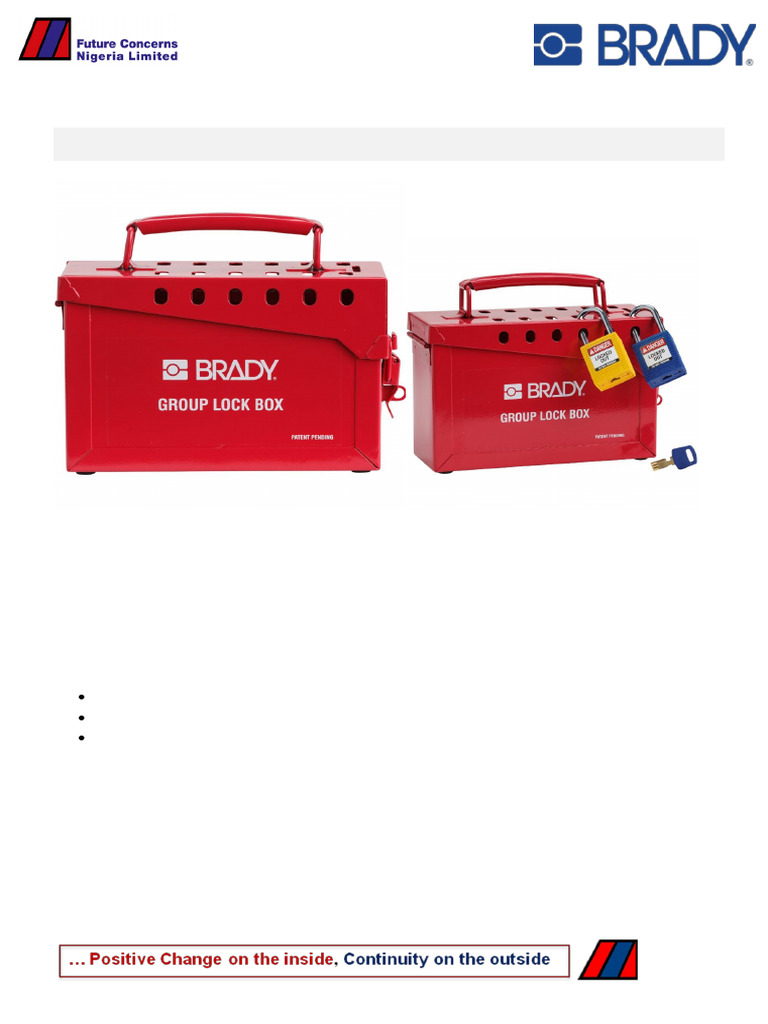 Product Datasheet Loto Brady for Nestle 5 | PDF