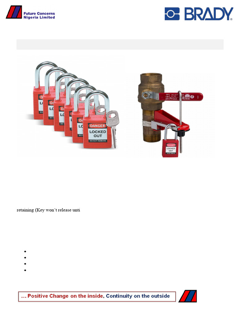 Product Datasheet Loto Brady For Nestle 6 | PDF