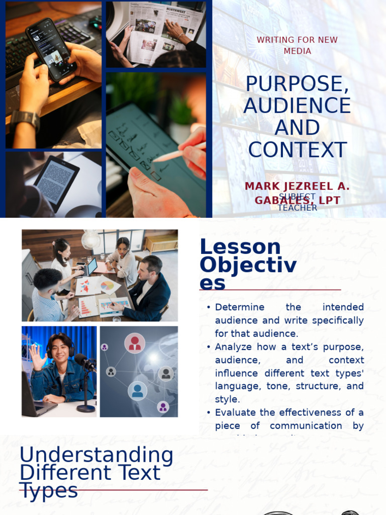 Writing for New Media: Audience & Purpose | PDF | Persuasion | Audience