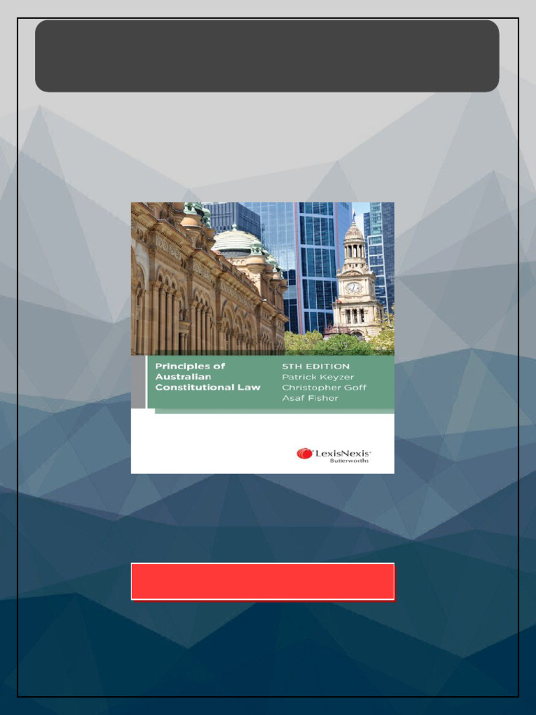 Principles of Australian constitutional law Fifth Edition. Edition Asaf ...