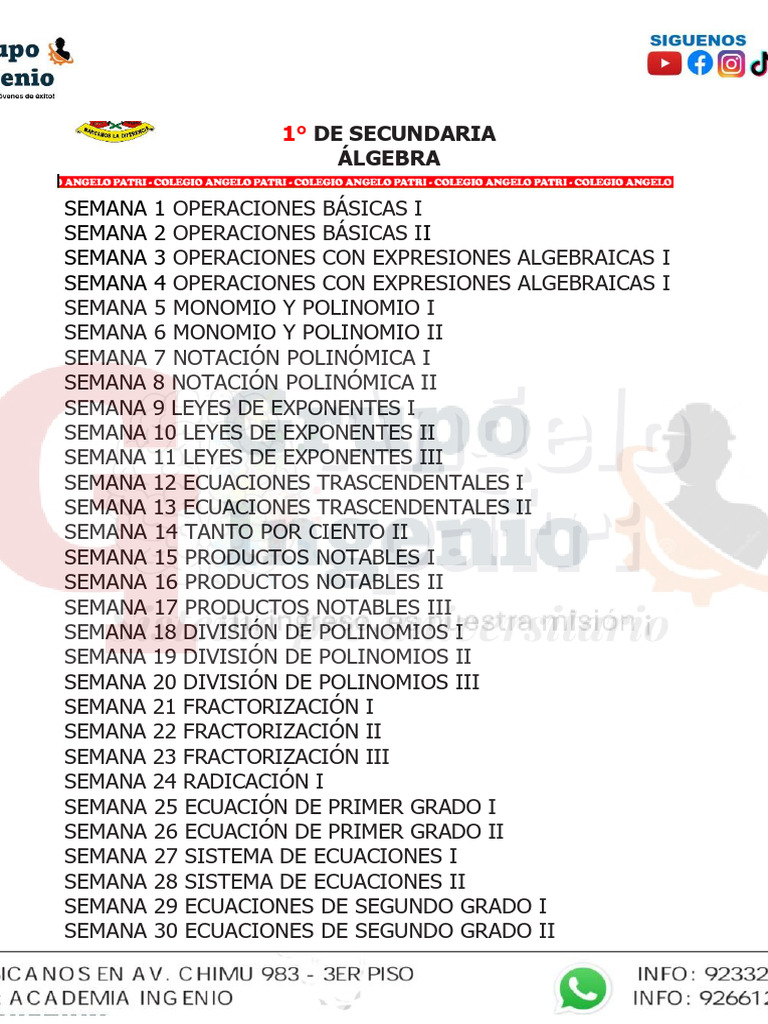 LIBRO COMPLETO DE ALGEBRA ANUAL 1 DE SECUNDARIA_FINAL (1) | PDF ...