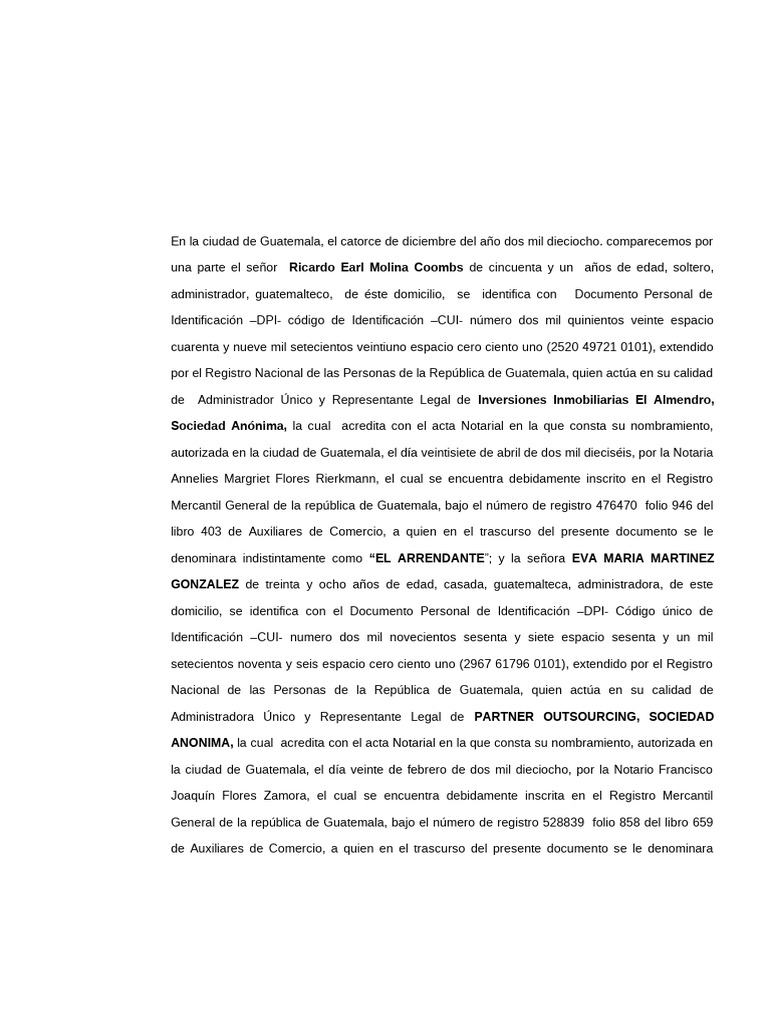 ARRENDAMIENTO DE BODEGA | PDF | Guatemala | Cheque