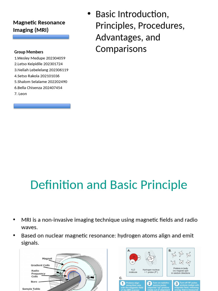 MRI: Principles, Advantages, and Procedures | PDF