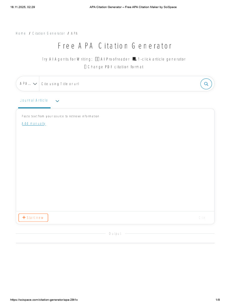 APA Citation Generator - Free APA Citation Maker by SciSpace | PDF