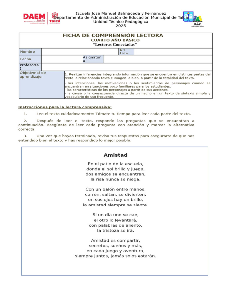 Amistad | PDF | Aprendizaje
