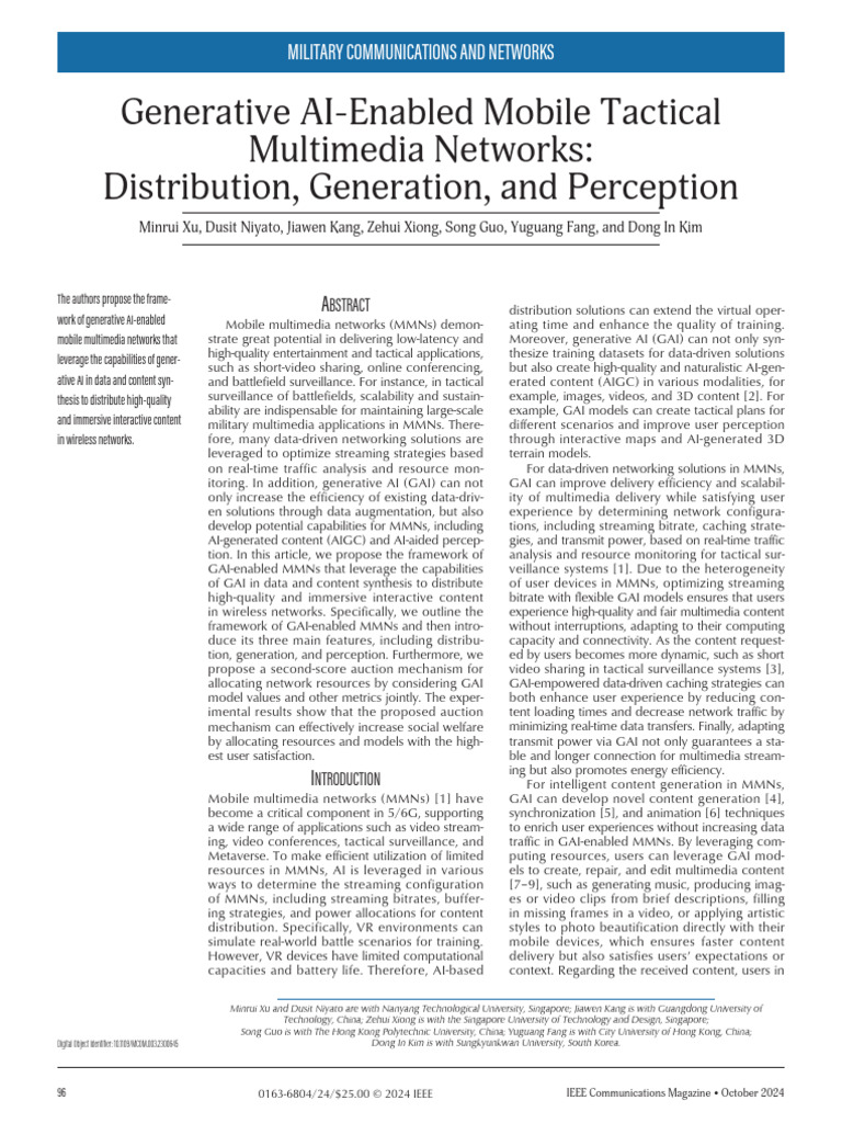 Generative AI-Enabled Mobile Tactical Multimedia Networks Distribution ...