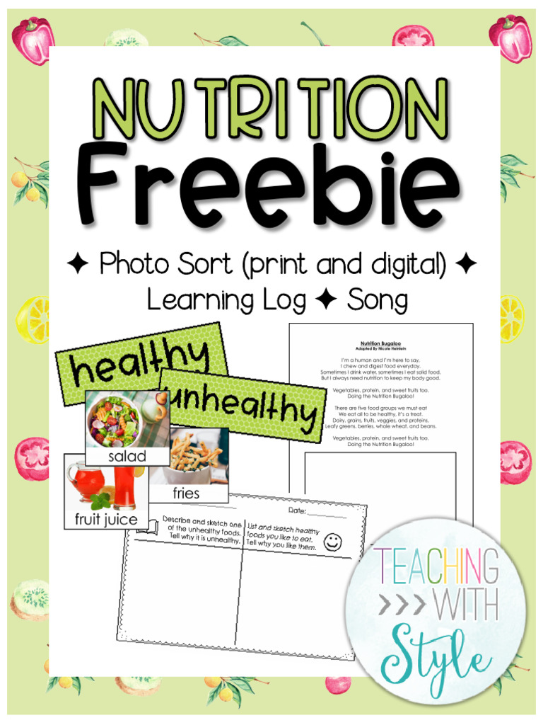 Freebie: Photo Sort (Print and Digital) Learning Log Song | PDF | Foods ...