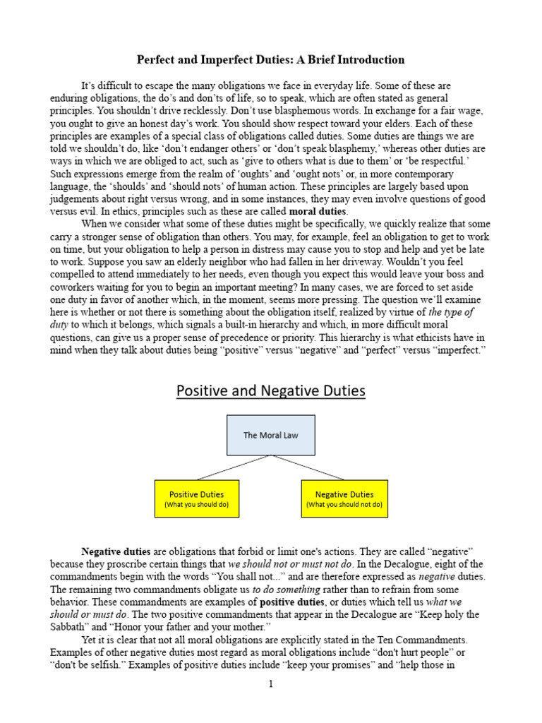 Perfect and Imperfect Duties | PDF | Ten Commandments