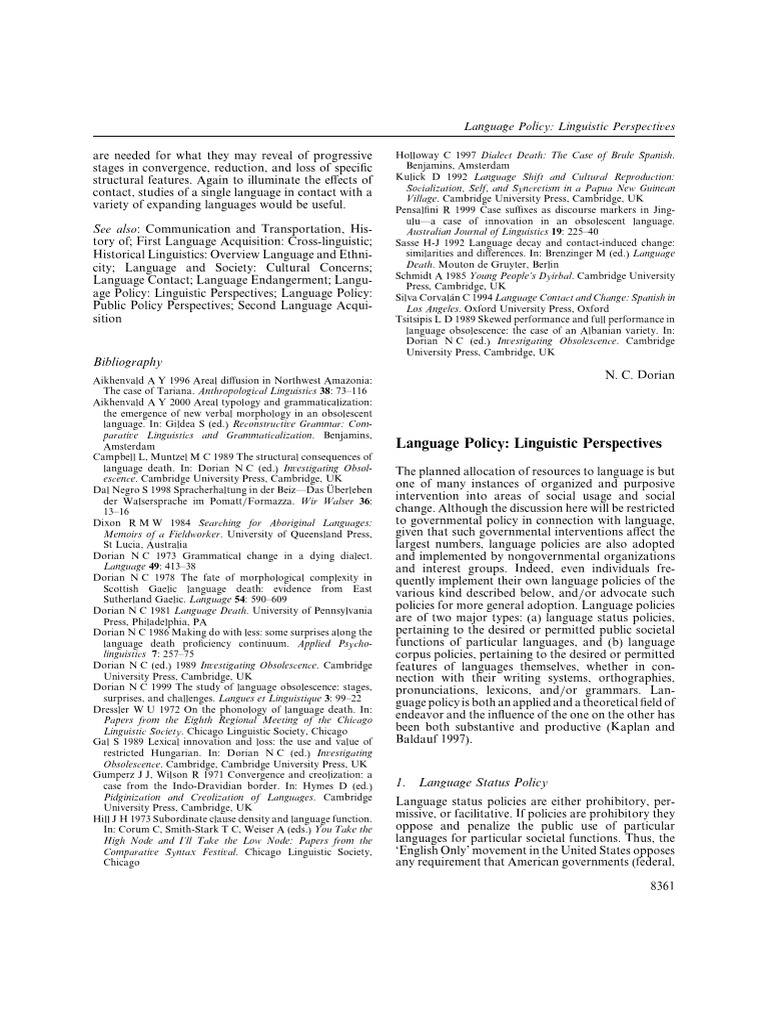 Language Policy and Its Impacts | PDF | Linguistics | Policy