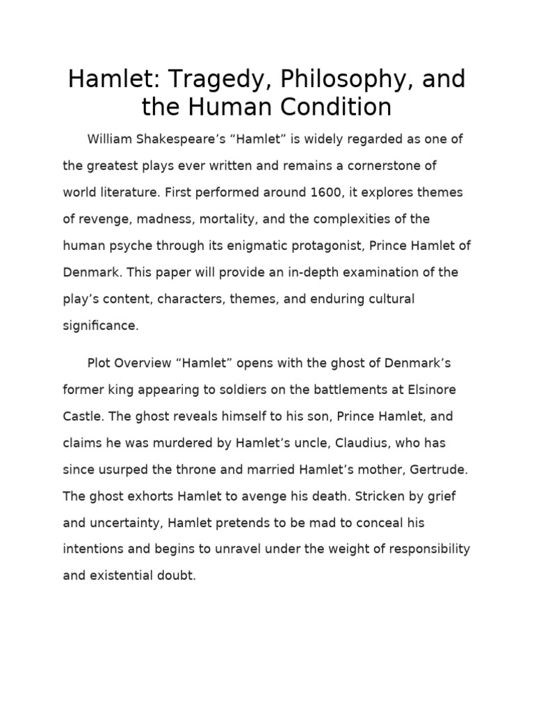 Hamlets Tragedy | PDF | Hamlet