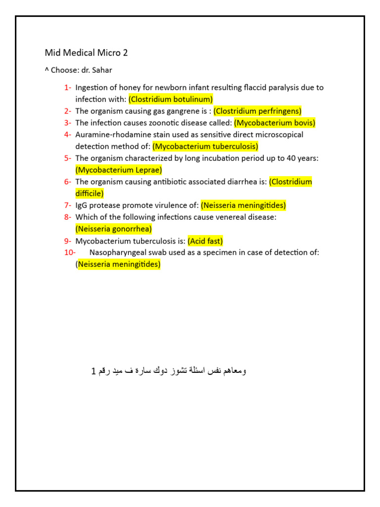 Mid Medical Micro 2 | PDF