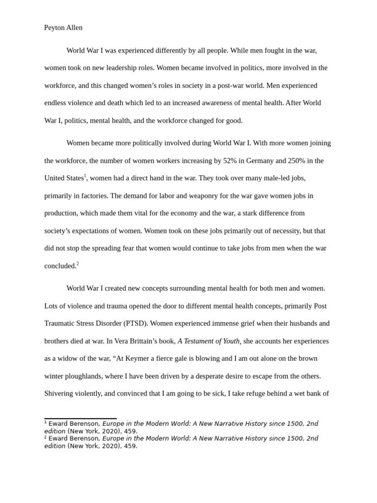 Essay II | PDF | Psychological Trauma | Mental Health