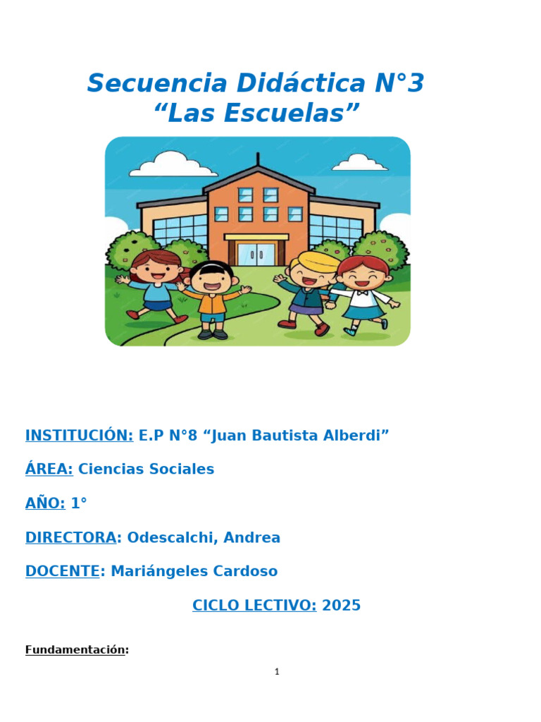 Secuencia Didáctica - Las Escuelas | PDF | Institución | Escuelas