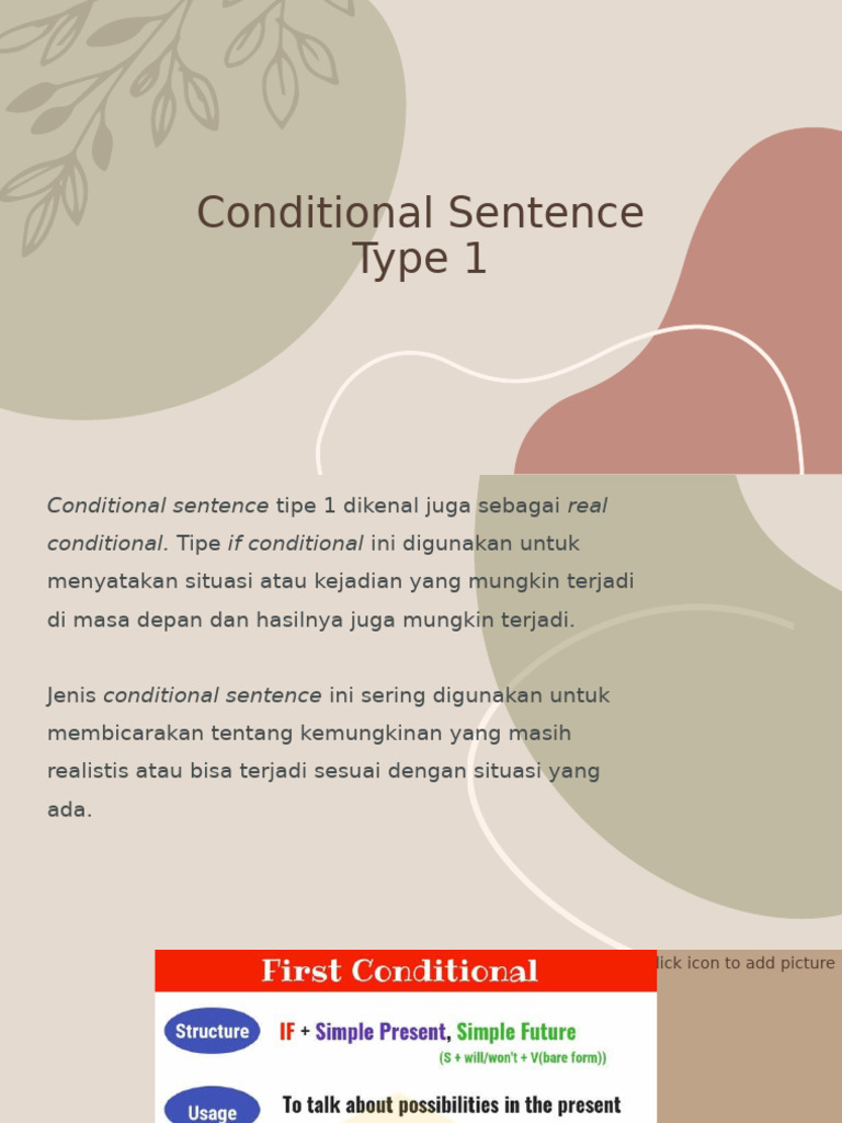 Conditional Sentence Type 1 | PDF