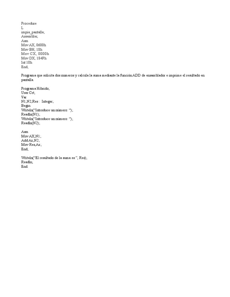 Ejemplo Programacion Hibrida | PDF | Informática