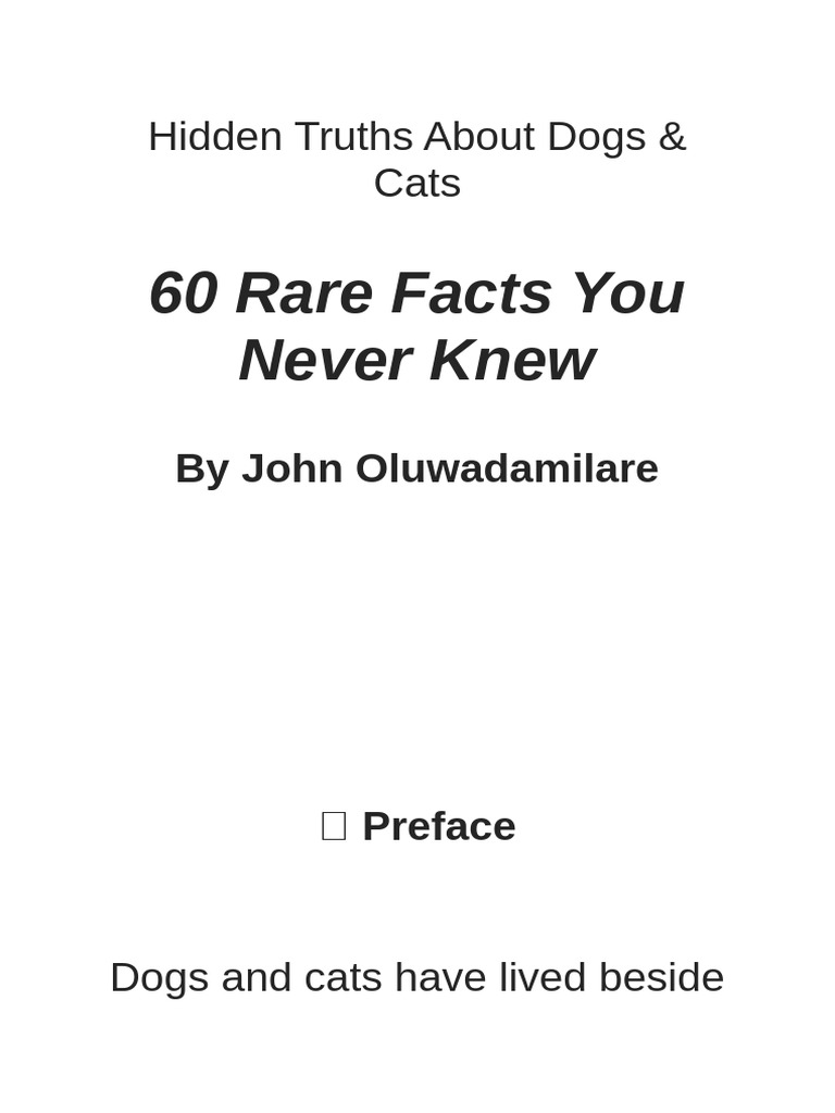 60 Surprising Facts About Dogs & Cats | PDF | Cats | Dogs
