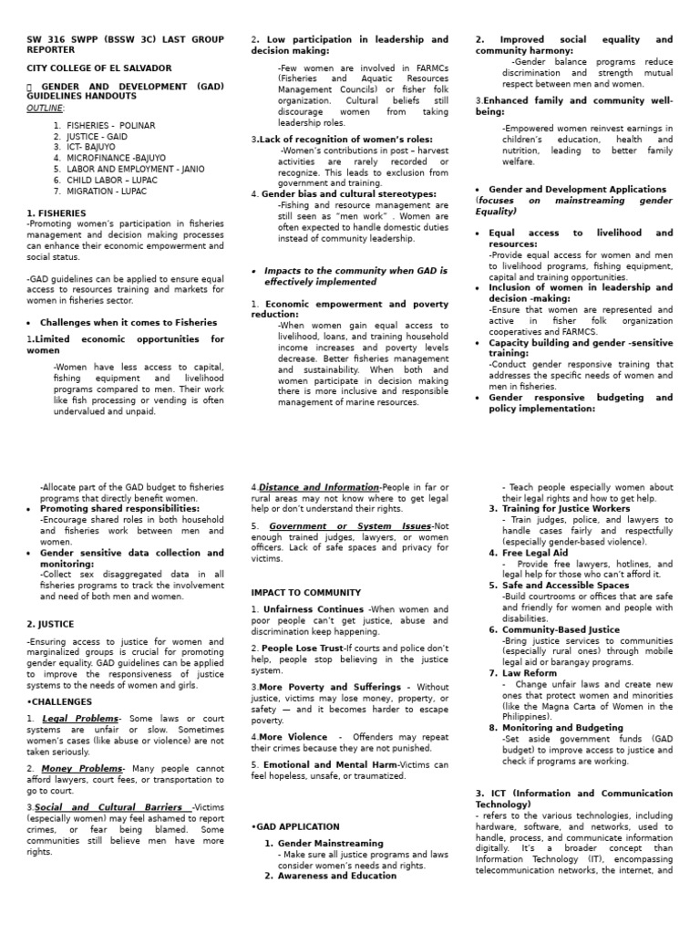 Gad Guidelines | PDF | Microfinance | Migrant Worker