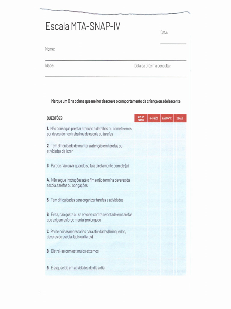 Escala Mta Snap IV | PDF
