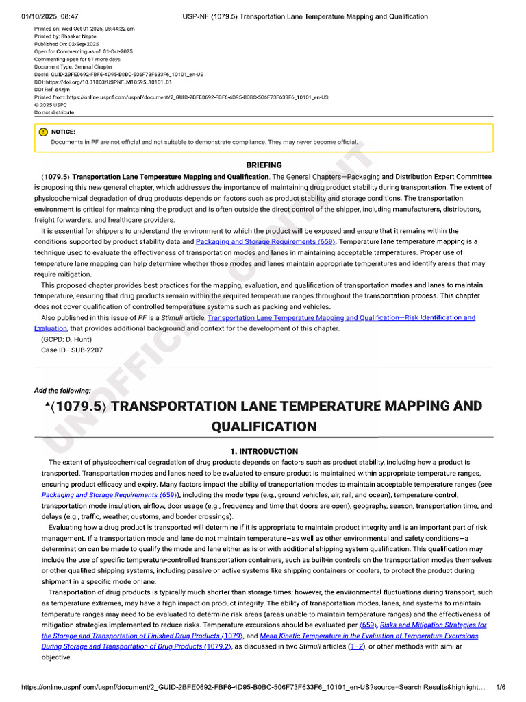 Transportation Lane Temperature Mapping and Qualification | PDF